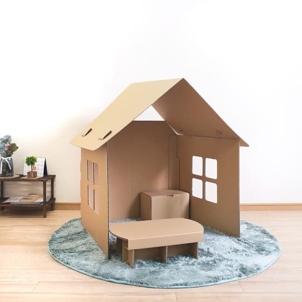 商品発送元：TOMITA ダンボール遊具・家具キッズ・ベビー・マタニティ・折りたためるハウスが登場しました！「ハウスは子供が大好きだけど、場所を取る…」とお悩みの親御さんにぴったりです。・思い切り遊んだら、ぱたっと2つに折るだけでスリムに収...