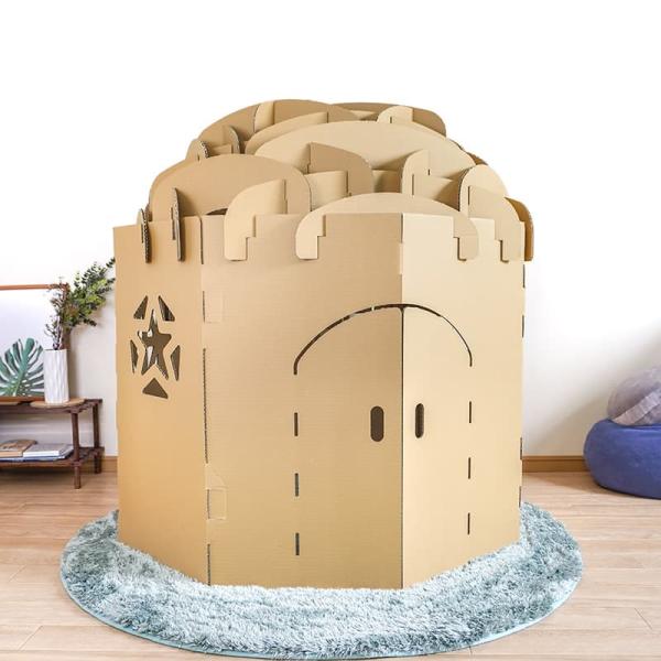 商品発送元：TOMITA ダンボール遊具・家具キッズ・ベビー・マタニティ・丸型をイメージしたデザインの大人気ダンボールルーム！お子さまが4〜5人程入ることが出来る大きいサイズです。大人でも2人くらい入れる大きさがあります。・上から光が沢山入...