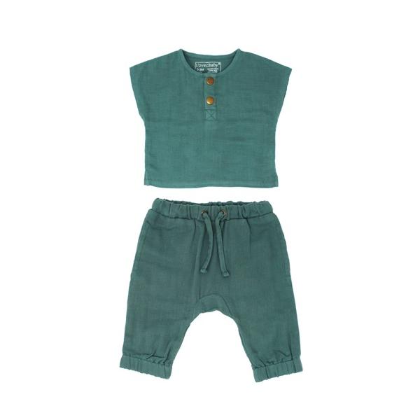 商品発送元：L'ovedbaby 日本公式オンラインショップキッズ・ベビー・マタニティキッズMuslinセットアップ（Tシャツ＆ハレムパンツ）コレクション：Organic Cotton MuslinKids Muslin TeeとKids ...