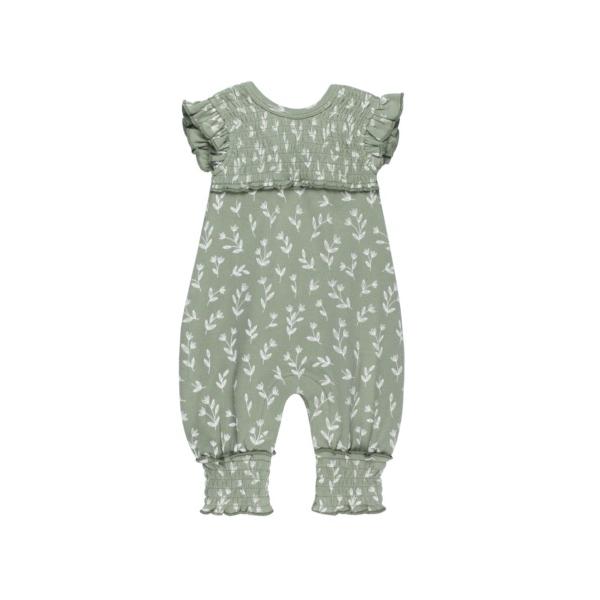 商品発送元：L'ovedbaby 日本公式オンラインショップファッション・ブランドクロスバックロンパースコレクション：Flora Collection【カラー展開】2色Buttercream Succulents（バタークリームベージュ）S...