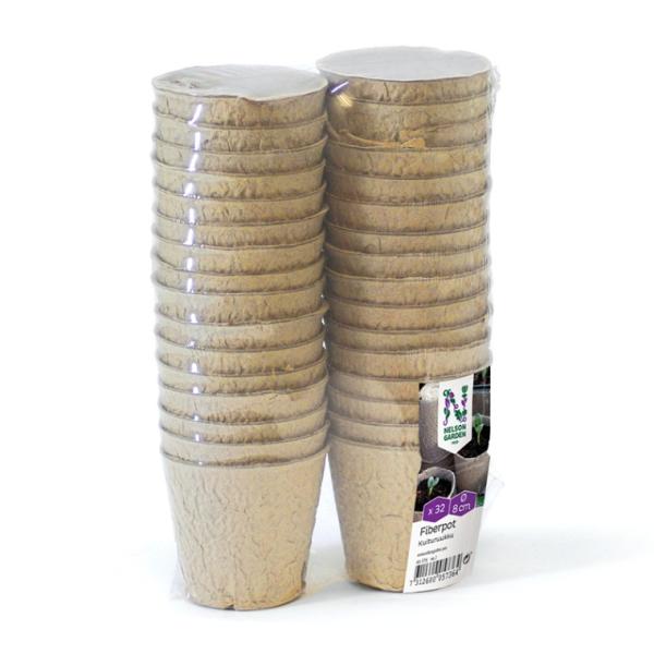 商品発送元：Wexthuset Japan Online StoreFibre Pot Round 8cm×32フラワー・ガーデニング生分解性セルロース素材のポット。根が容易に鉢を通過して成長でき、鉢植えに移すときもポットのまま植え付けられ...