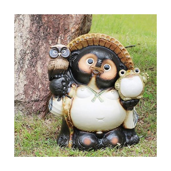 商品発送元：まるいち本店13時までの決済完了で当日出荷（土日祝日除く）※名入れをご希望の場合は対象外となります。生活・インテリア・文具品　番ta-0305　信楽焼きたぬき （しがらきやき）品　名信楽焼き 13号ふくろう蛙持ち狸 置物　【送料...