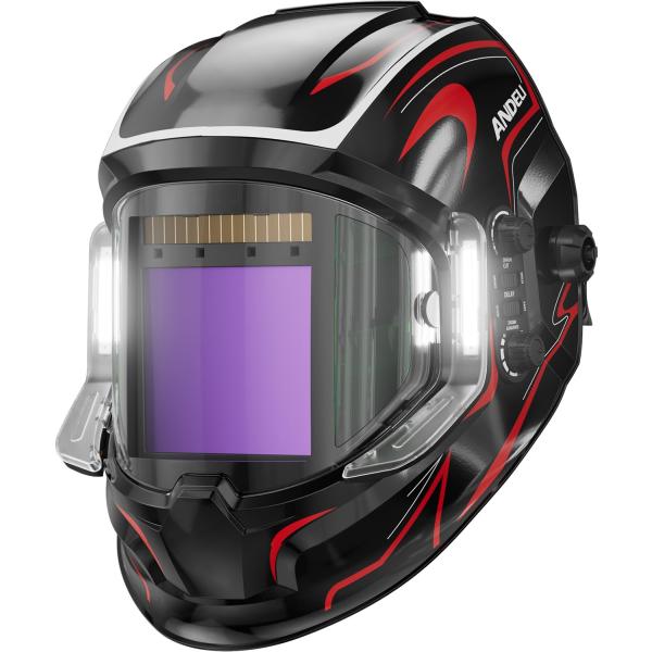 ワイドな視界：「超大視界領域」(中央）：100mm*95mmTrue Colorの視界で違和感なく溶接出来ます。溶接だけでなく、グラインダー、切断など、保護面としてしも機能します。また、半球形エンクロージャはDIN16レベルの UV と赤外...