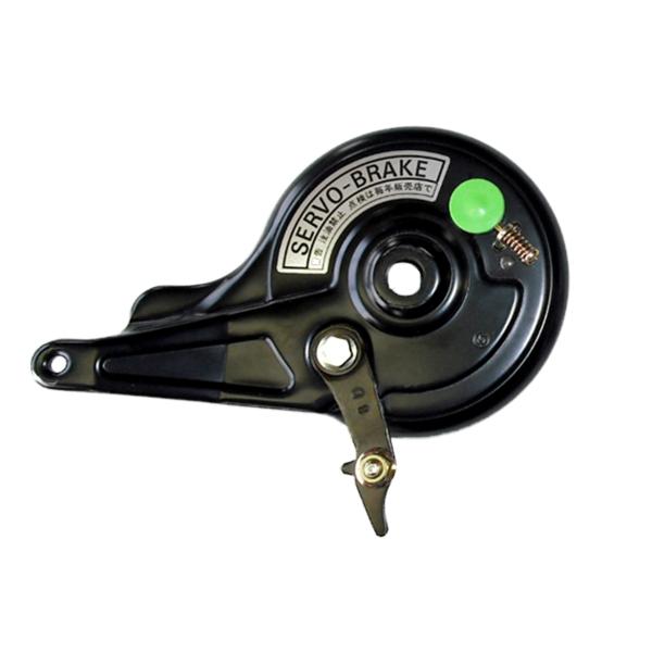 商品名： 唐沢製作所 サーボブレーキ ワイヤー式ブレーキ ブラック / カラサワ AN-BL 90φ 自転車回転するドラムに対しライニングを内側から外へ押し広げることでブレーキがかかります。雨水などがブレーキ内部に侵入しにくい防水構造と、音...