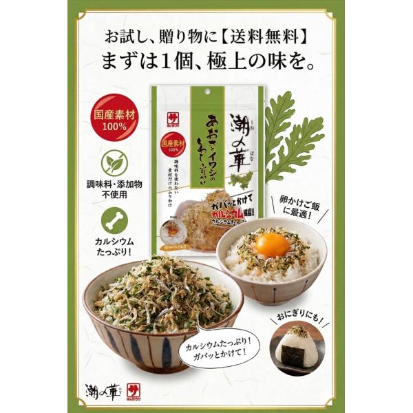 ふりかけ カクサ 潮の華 あおさといわしふりかけ 業務用 20g/ ポイント消化 無添加 天然素材100% ご飯のお供 御飯の友 美味しいふりかけ「いわしふりかけ潮の華」にあおさをブレンドしたもの。いわしもあおさも国内産です。冷奴や納豆、焼...
