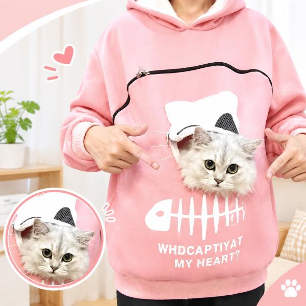 猫や犬（小型犬）、小さい動物を入れるためのパーカーです☆その為に作られているので、ちょっと不恰好!?な気もしてしまいますが、「猫（犬）を入れたい！」からイイのです！猫様犬様が快適ならば、人間は二の次商品詳細■素材：ポリエステル※備考●実寸は...