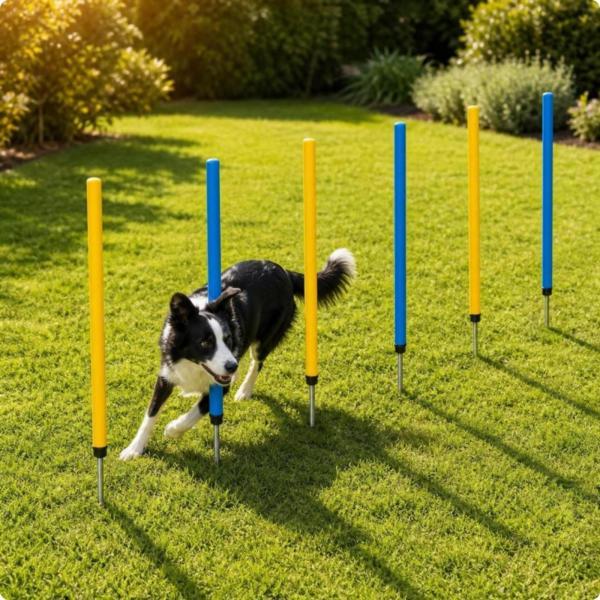 【製品概要】: 愛犬の運動不足解消や本格的なドッの練習にト用品として、手軽に設置できるィ用のです。【主な機能】: 芝生などの屋外の地面にしっかりと差し込んで固定できる、金属製の杭付きトンールとして機能します。【特徴】: 軽くて扱いやすい高耐...