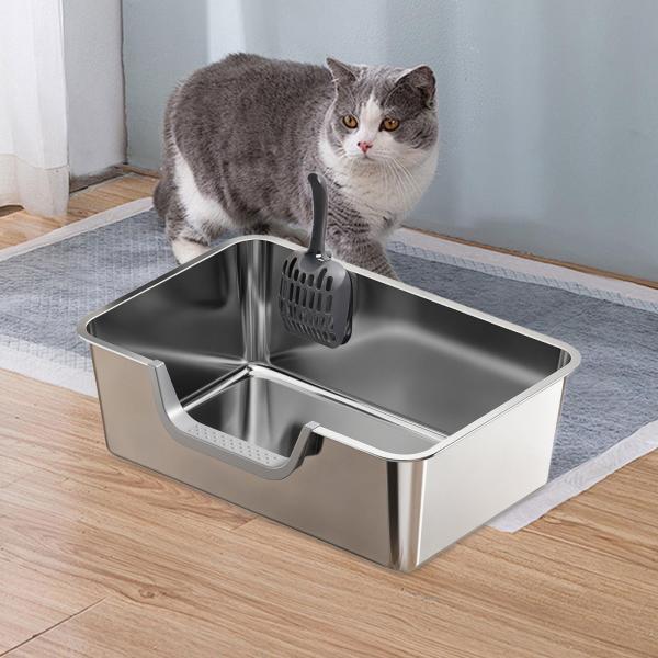 説明: [半密閉型デザイン]: 猫用トイレパンは.猫の行動を簡単に監視し.空気の循環を高め.排泄物を簡単に排出できます. [ハイサイド]: 子猫用トイレのハイサイドデザインは.猫砂がこぼれるのを防ぐ保護バリアを形成し.清潔で家庭的な環境を提...