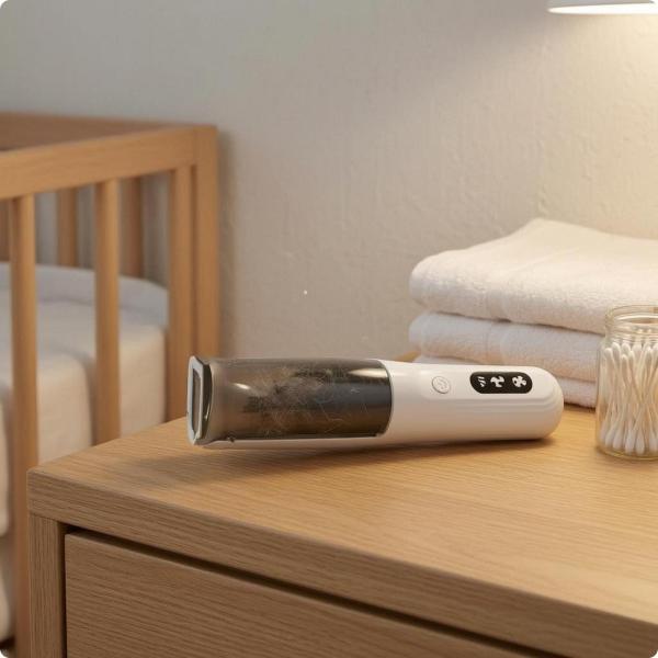 【製品概要】: 子ども用バリカンとして使いやすい電動ヘアーカッターで、散髪機器として家庭でのヘアケアに活躍します。美容機器電としての基本機能を備え、日常のお手入れに取り入れやすい設計です。【吸引機能】: 吸引式バリカンの構造を採用し、切った...