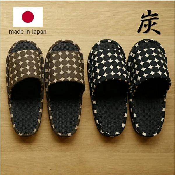 素材：綿100％（スリッパ甲素材）、PP炭入り（内側ソール部分）、PVC<レザー>（底面）カラー：全２色　ブラック、ブラウンサイズ：レディースサイズ（来客用としても）外寸約26.5cm（靴のサイズ：約25.5ｃｍ程度まで）生産国...