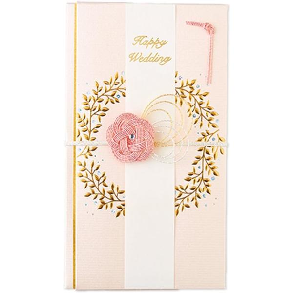 水引にワンポイントでラインストーンをあしらい、パール紙と箔押しで品が良く落ち着いたデザイン。【カラー】ピンク 【サイズ】105×185mm【セット内容】「Happy Wedding」・「壽」の短冊2枚、外包、中袋(無地)1枚【用途】婚礼用 ...