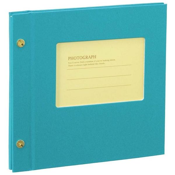 表紙にフォトフレーム付（L判写真収容可能）　ライトフリー台紙8枚（クリーム色）　本体サイズ：縦181横190×背幅15mm　台紙サイズ：縦175×横181mm　貼付有効サイズ：縦175×横143mm　※1ページにL判写真・ハガキサイズが1枚...