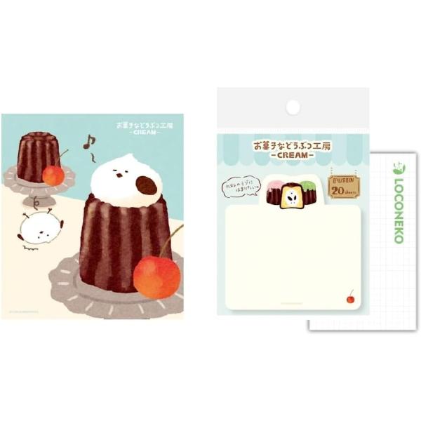 【セット内容】「お菓子などうぶつシリーズ」(クリームになりたい動物たち)メモパッドｘ1、型抜き付箋ｘ1、ロコネコカード【メモパッド】サイズ/W90×H93×D11mm、100枚づつり(4柄綴り)【型抜き付箋】サイズ/H70ｘＷ70mm以内、...