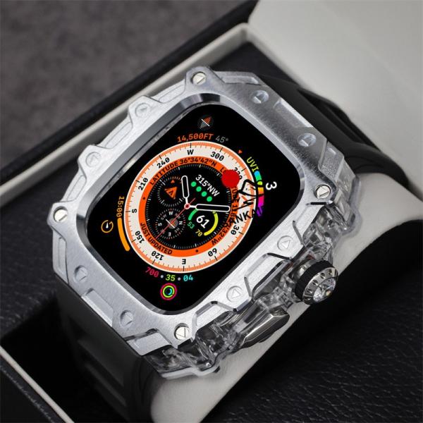 適用寸法：49MM  シェルマテリアル:メタル  ベルト材質：シリカゲル+亜鉛合金  包装：ケース包装  簡単に組み立てることができて、完璧にぴったり合って、隙間がありません 適用モデル Apple Watch  ultra1/Apple ...