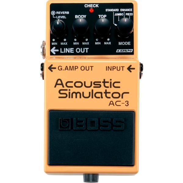 BOSS AC-3Acoustic Simulatorエレクトリック・ギター・サウンドを、アコースティック・ギター・サウンドに変化させるアコースティック・シミュレーターです。新開発のDSPによる最新のモデリング技術を投入することにより、美し...