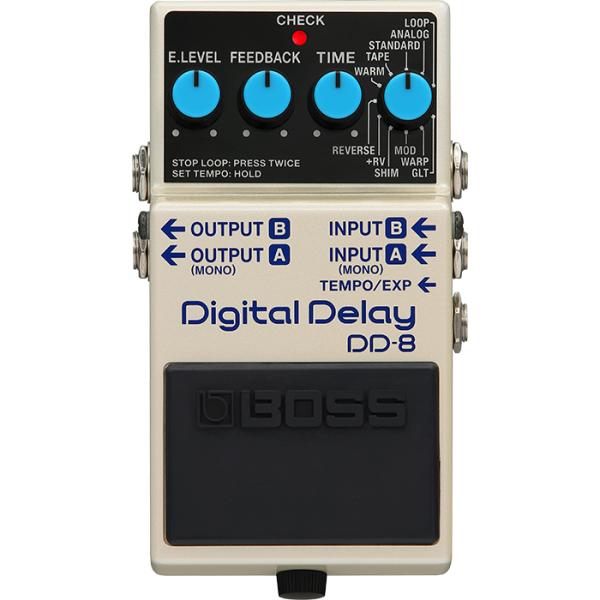 BOSS DD-8Digital DelayBOSSコンパクト・ディレイ・ペダル史上最もワイドレンジで多機能なディレイ・ペダルです。多彩なサウンド、柔軟なディレイ・タイム、豊富なコントロール・オプションと接続端子など、あらゆる面で優れたスペ...