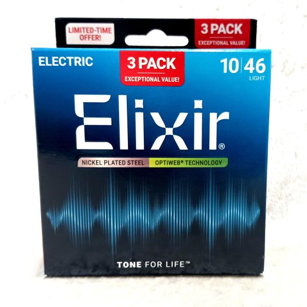 Elixir #16572(19052x3)#19052/ Light(.010-.046) OPTIWEB巻弦にノンコーティング弦のようなクリスピーサウンドと自然な弾き心地やグリップ感を提供するOPTIWEBを採用。プレーン弦はAnti-...