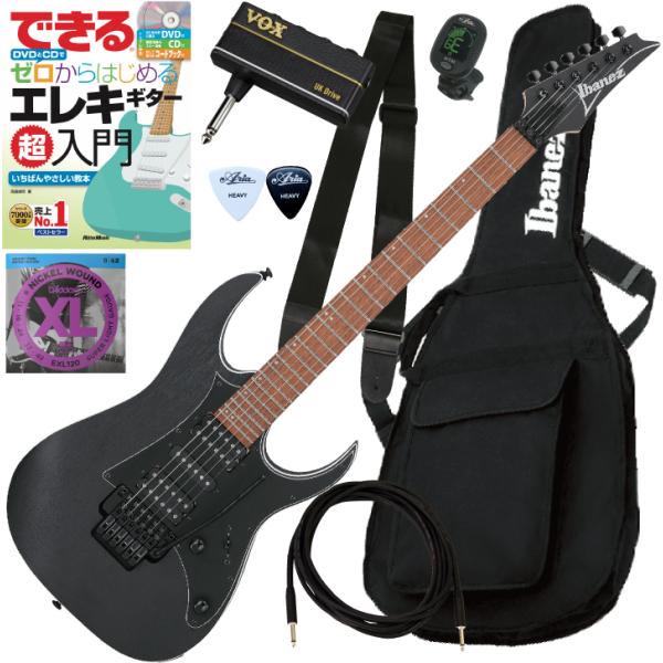 整済みで弾きやすい Ibanez / RG450B エレキギター初心者セットWK : Weathered Black弾きやすいギターで練習をすれば上達も早いはずです!!当店では、エレキギターの弦を抑えやすくするためにナットやフレットを調整し...