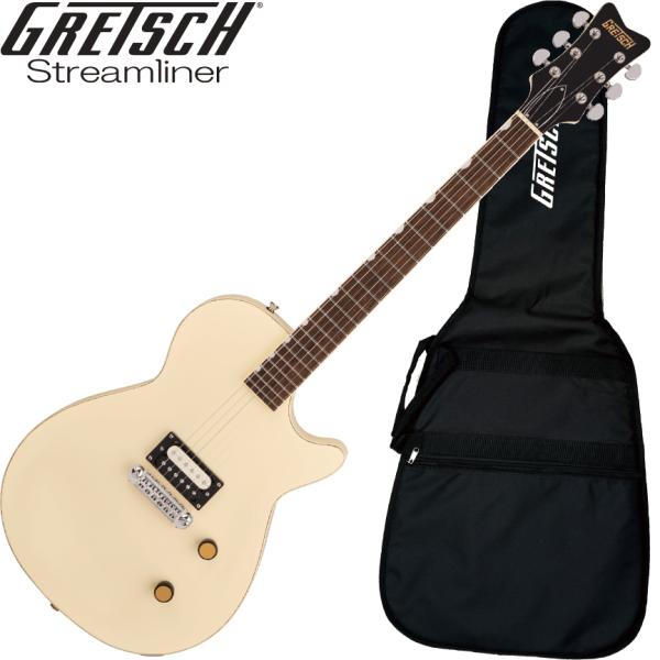 GRETSCH Streamliner Jet 1 PickupLaurel Fingerboard, Vintage White当店では入荷後にギターのナットやフレット、ブリッジを調整してから出荷いたしますので、弾き心地が良く弾きやすくな...