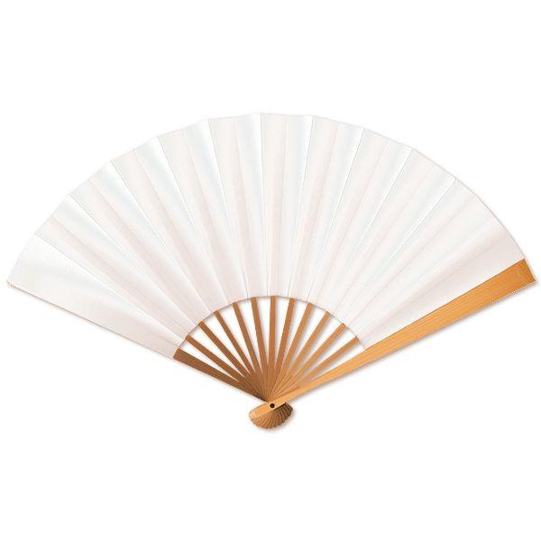 何も印刷されていない、白地の扇子です。将棋の対局のときにもたれる白扇です。竹材質/白竹間数/13間サイズ/約24.5cm*こちらのお扇子は、香りは付いておりません。