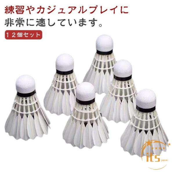 １２個セット レクリエーション シャトルコック バドミントンシャトル トレーニング 白い羽のバドミントンボール 競技用 屋外 ホワイト バドミントン