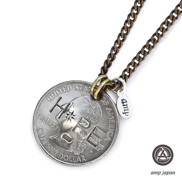 amp japan アンプ ジャパン 【 Hope Coin Necklace [ 11ad-214 ] ホープ コイン ネックレス 】[ 正規品 ] ペンダント ダイヤモンド シルバー クロス 喜平チェーン 十字架 調節可能 チャーム 金...