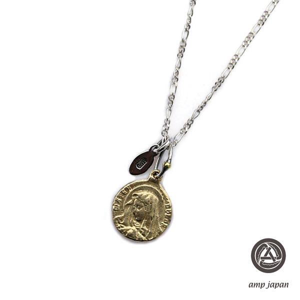 amp japan アンプ ジャパン 【 サークルマリアメダイ ネックレス [ 11AH-308 ] 】[ 正規品 ] ペンダント フィガロチェーン スターリングシルバー チャーム ブラス 銀 金 真鍮 聖母 925 ペア プレゼント ギフ...