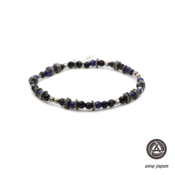 amp japan アンプ ジャパン 【 lapis &amp; blue gold [ 11AHK-670 ] ラピス ブルーゴールドストーン ブレスレット 】[ 正規品 ] ビーズブレス ラピスラズリ 腕輪 紺色 青 シルバー 真鍮 ペ...