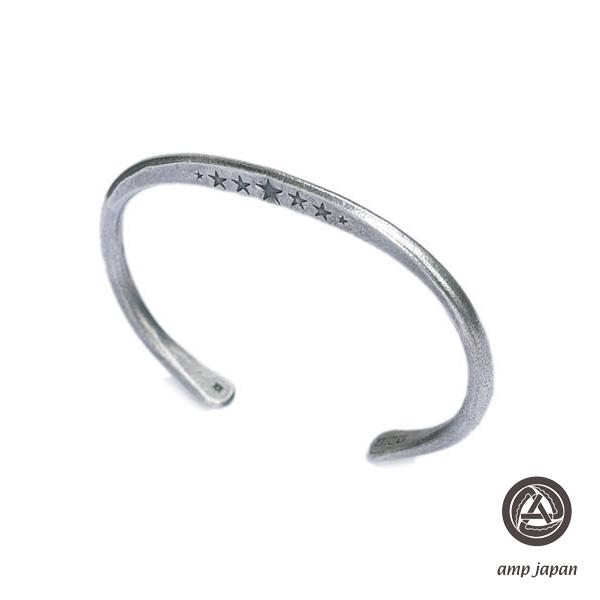 amp japan アンプ ジャパン 【 large star hammered bangle -narrow- [ 14AO-301 ] ラージ スターハンマードバングル ナロー 】[ 正規品 ] カフブレスレット シルバー 星 ブラス ...