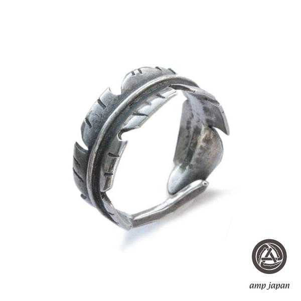 amp japan アンプ ジャパン 【 Eternal Feather Ring  [ 15AO-200 ] エターナル フェザー リング 】[ 正規品 ] 指輪 フリーサイズ調節可能 アンティークシルバー リポウズ リボウズ 羽根 銀 ...