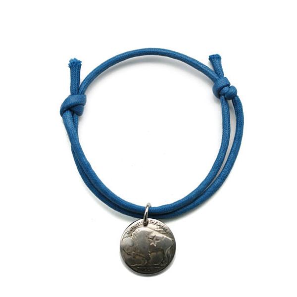 BELIEVEINMIRACLE ビリーブインミラクル 【 INDIAN CODE ( Blue ) インディアンコード ブルー 】[ 正規品 ] ブレスレット 腕輪 USA オールドコイン フリーサイズ 調節可能 銀 青 重ね付け ペア ...