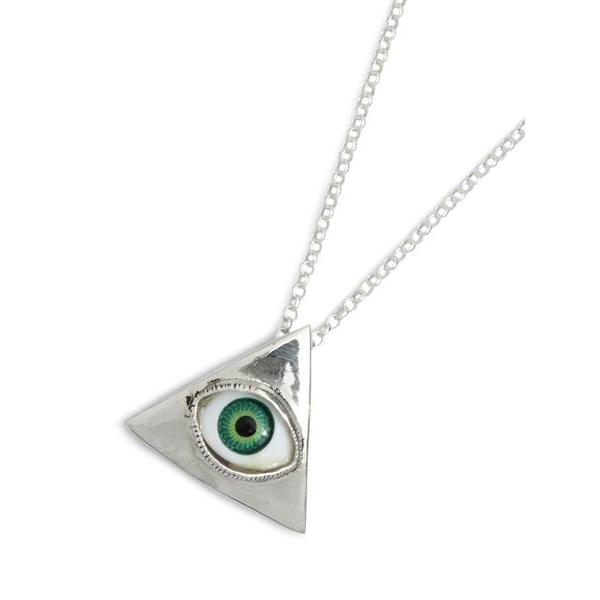 Blue Bayer Design ブルーベイヤーデザイン 【 Evil eye pyramid necklace ( Green ) / ピラミッド 義眼 ネックレス ( グリーン ) 】[ 正規品 ] ペンダント シルバー 925 銀 ...