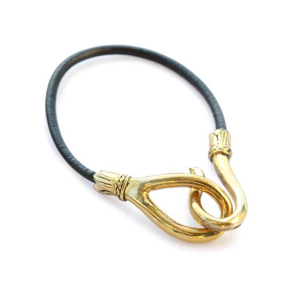 Blue Bayer Design ブルーベイヤーデザイン 【 Hook Bracelet leather (Yellow Bronze) フック ブレスレット レザー ( イエロー ブロンズ ) 】[ 正規品 ] アンティークゴールド ブ...