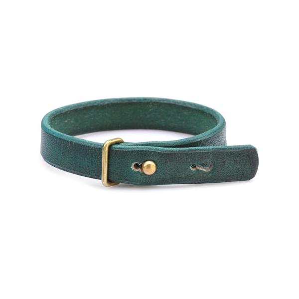 BrownBrown ブラウンブラウン 【 レザーブレスレット ( GREEN )】[ 正規品 ] ブレスレット 本革 栃木レザー グリーン 緑 ベルト シンプル プレゼント ユニセックス ギフト ペア メンズ レディース 人気 ブランド ...