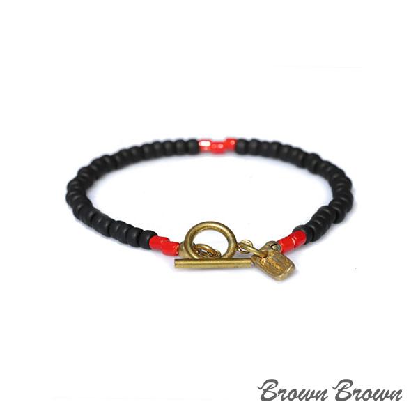 BrownBrown ブラウンブラウン 【 ビーズブレスレット ( Black ) ブラック 】[ 正規品 ] ブレス シンプル 黒 プレゼント ユニセックス ギフト ペア メンズ レディース 人気 ブランド おしゃれ プチギフト