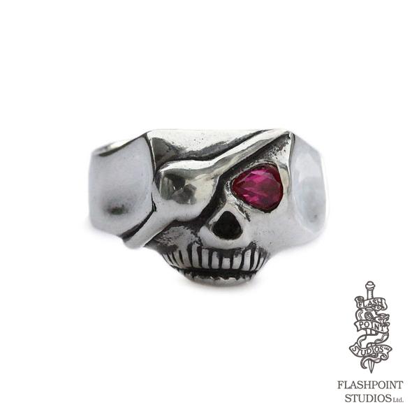 Flash Point フラッシュポイント 【 JIM SKULL W S S PATCH with Ruby ※it’s 12 midnight 別注モデル ジムスカルリング 】 指輪 アイパッチ 眼帯 ルビー シルバー 銀 宝石 海賊 ...