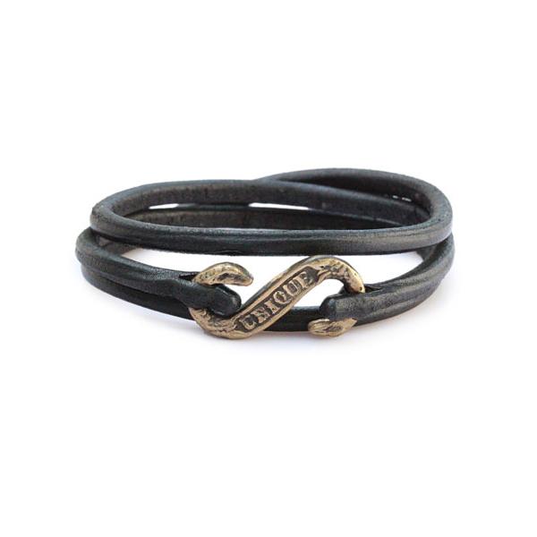 gbb custom leather / gbb カスタム レザー 【 Pirates Garrote Cuff (Black)  】[ 正規品 ] レザー ブレス カフ ブレスレット バックル フック ベルト 革 3連 3重巻き ブラック...