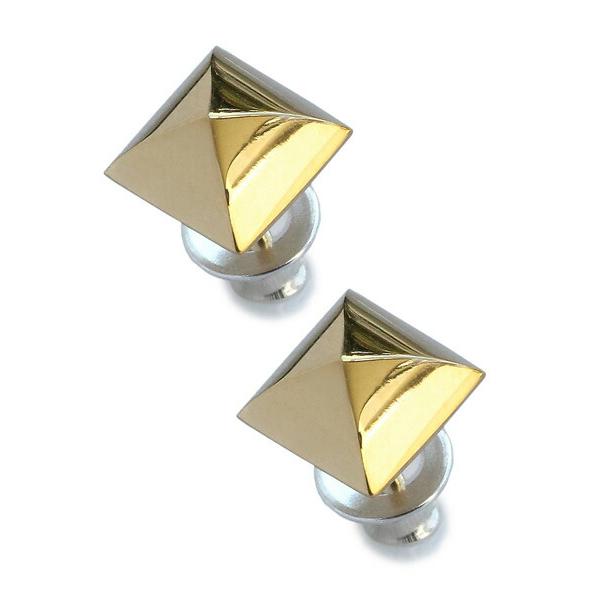 HARIM ハリム 【 TRSQUAE PIRAMID PIERCE K18コーティング スクエア ピラミッドピアス イエローゴールド (2個セット) [ HRA058GP_set ]  】[ 正規品 ] イヤリング 四角 銀 金 925 ...