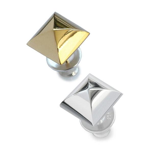HARIM ハリム 【 TRSQUAE PIRAMID PIERCE ミックス スクエア ピラミッドピアス (2個セット) [ HRA057GP_set ]  】[ 正規品 ] イヤリング イエローゴールド 三角 銀 金 925 ペア プレ...