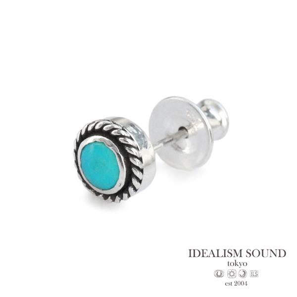 IDEALISM SOUND イデアリズムサウンド 【 ラージストーンピアス [ No.12082 ] ( ターコイズ ) 】[ 正規品 ] イヤリング 天然石 スターリングシルバー 銀 925 ペア ギフト プレゼント ユニセックス メン...