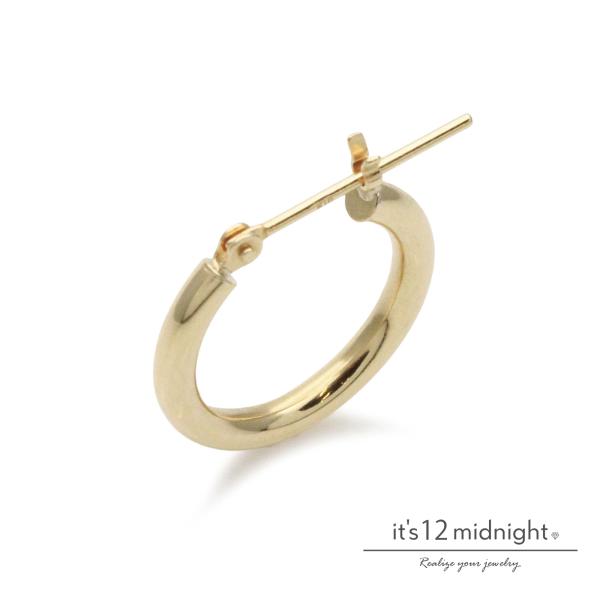 it's 12 midnight イッツ トゥエルヴ ミッドナイト 【 K10 Gold Hoop Pierce 2×15mm / ゴールド フープ ピアス [ DL-P013-K10 ]】[ 正規品 ] 10金 シンプル 開閉式ポスト プ...