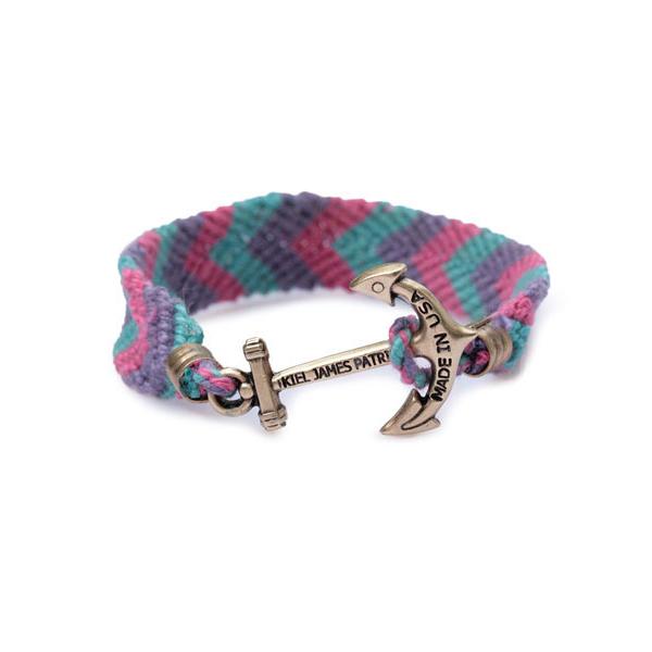 KIEL JAMES PATRICK キール ジェイムス パトリック 【 Wesley's Summer Weekend　ピンク×ミント×パープル 】[ 正規品 ] ブレスレット イカリ アンティークゴールド 真鍮 金 シルク ギフト ペア...