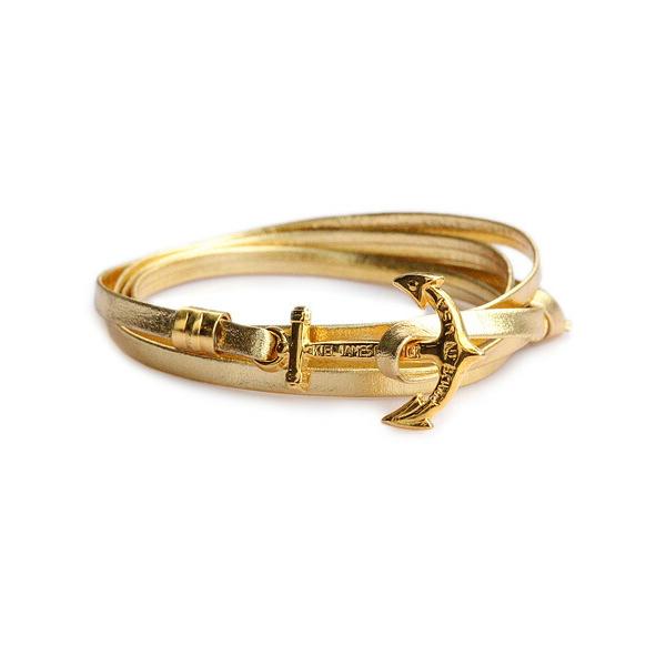 KIEL JAMES PATRICK キール ジェイムス パトリック 【 The Golden Crew (ゴールド) ザ ゴールデン クルー 】[ 正規品 ] 4連 5連 ラップブレスレット レザー アンカー イカリ アンティークゴールド...