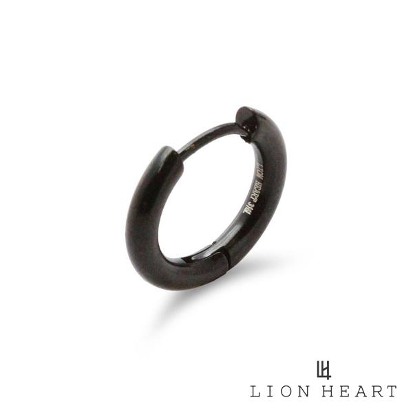 LION HEART  ライオンハート 【 プレーンフープピアス / サージカルステンレス ( Mサイズ / ブラック ) 03EA0055BM 】[ 正規品 ] 金属アレルギー対応 黒色 ペア プレゼント ギフト ユニセックス メンズ レ...