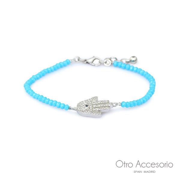 Otro Accesorio オトロ アクセソリオ 【 Hand Beads Bracelet / ハンド ビーズ ブレスレット 】[ 正規品 ] 水色 ライトブルー スカイブルー プレゼント ギフト メンズ レディース ユニセックス ペア...