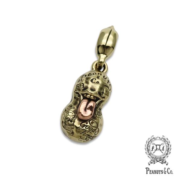 PEANUTS&amp;CO. ピーナッツカンパニー 【 BERO TATTOO PEANUTS Brass × Copper S Size ベロ タトゥー ピーナッツ ( ブラス × カッパー )】[ 正規品 ] ペンダントトップ キーチ...