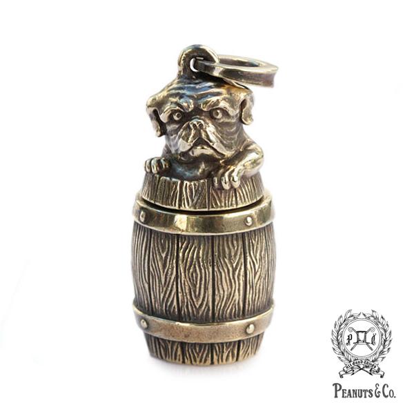 PEANUTS&amp;CO. ピーナッツカンパニー 【 Bull bottle (BRASS) / ブルドッグ ボトル 】[ 正規品 ] ブラス ネックレス ペンダントトップ キーホルダー チェーン アンティークゴールド 真鍮 金 樽 犬...