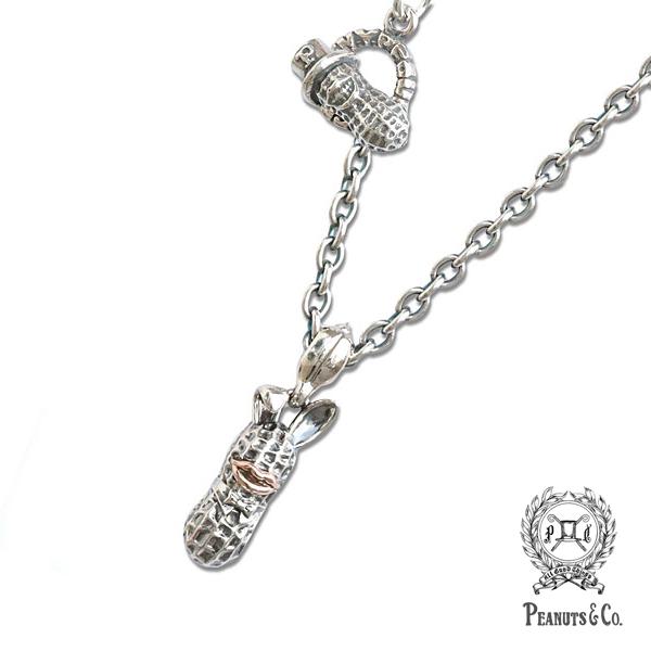 PEANUTS&amp;CO. ピーナッツカンパニー 【 M BUNNY silver x k10PG + chain all silver / ミディアム バニー ピーナッツ ( シルバー × ゴールド ) ネックレス 】[ 正規品 ] ...