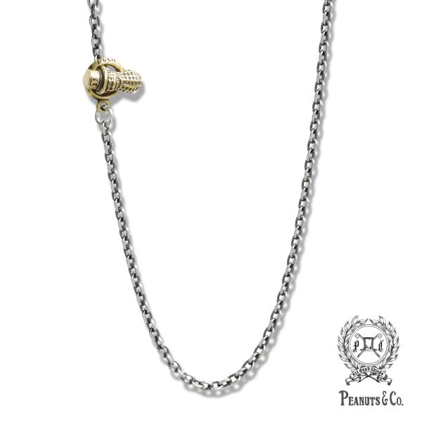 PEANUTS&amp;CO. ピーナッツカンパニー 【 PEANUTS CHAIN 2 SILVER X BRASS ( ROUND ) ピーナッツ チェーン ネックレス ( ラウンド )】[ 正規品 ] 真鍮 ブラス シルバー 銀 ペア...