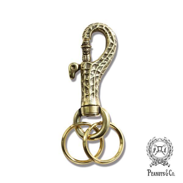 PEANUTS&amp;CO. ピーナッツカンパニー 【 PEANUTS PATTERN KEY HOOK ( brass ) / ピーナッツ キーフック ( ブラス )】[ 正規品 ] キーホルダー キーリング KEY 真鍮 ペア プレゼ...